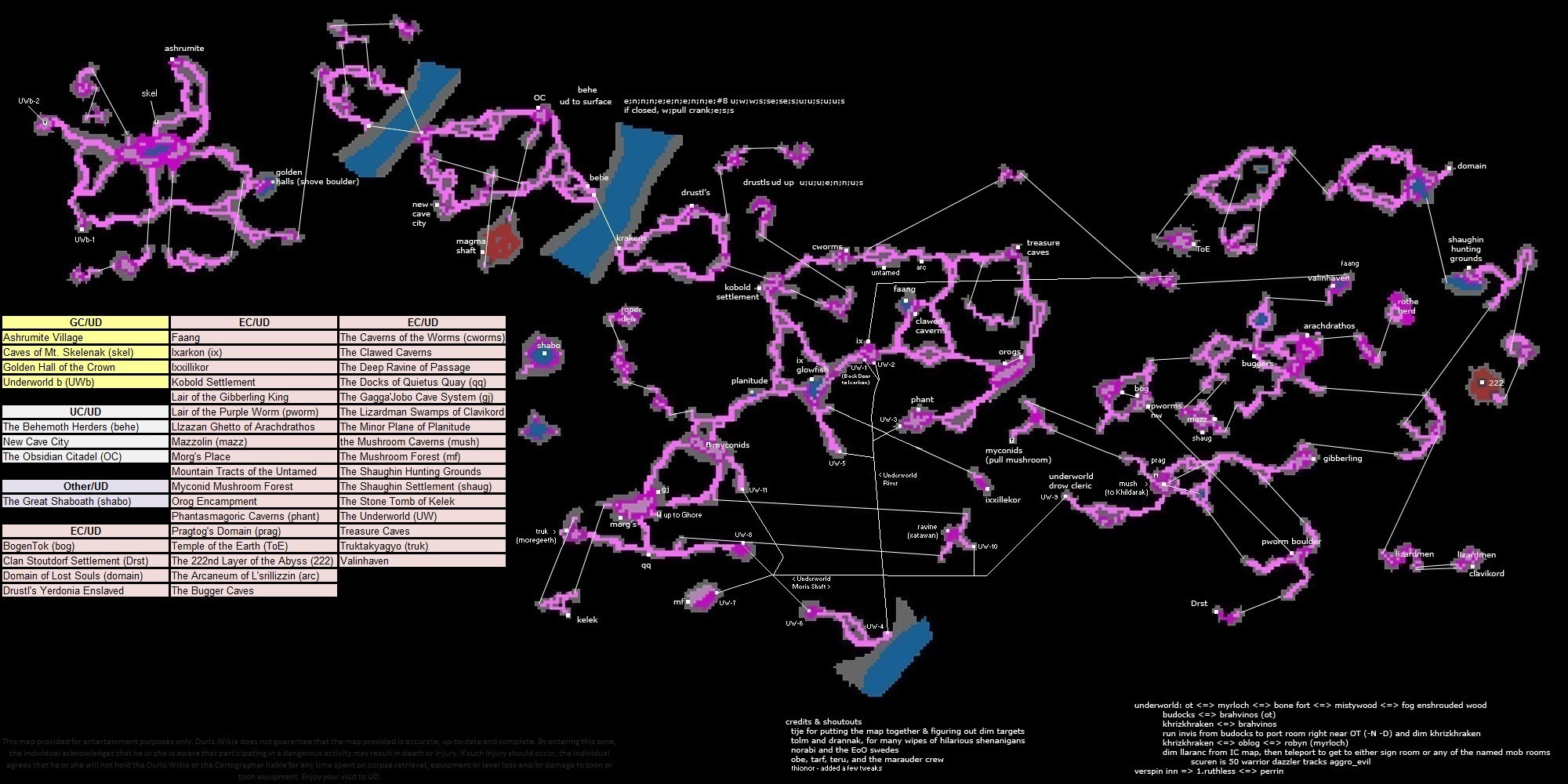 Drevarr.GitHub.io - DurisMUD Underdark Map - Leaflet